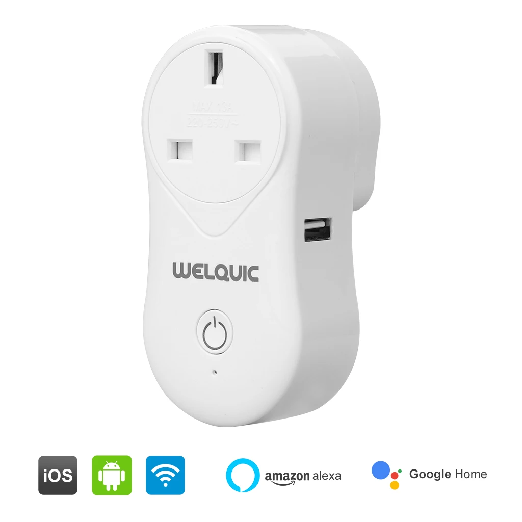 Welquic Uk Plug Smart Control Wi-fi Usb Socket Wireless Remote Control ...
