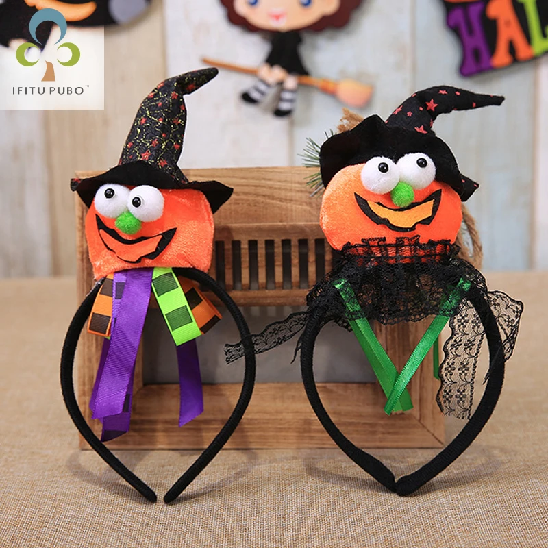 Novelty Halloween Bats Pumpkin Headband for Girls Women Bowknot Hair ...