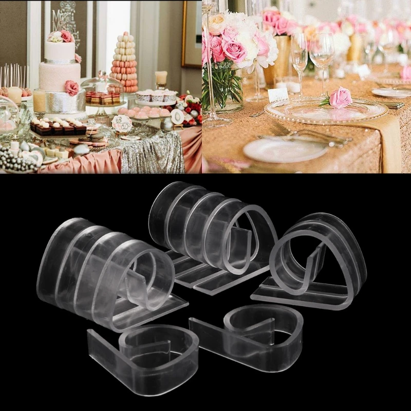 12Pcs Plastic Clear Tablecloth Table Cover Clips Holder Clamp Party ...