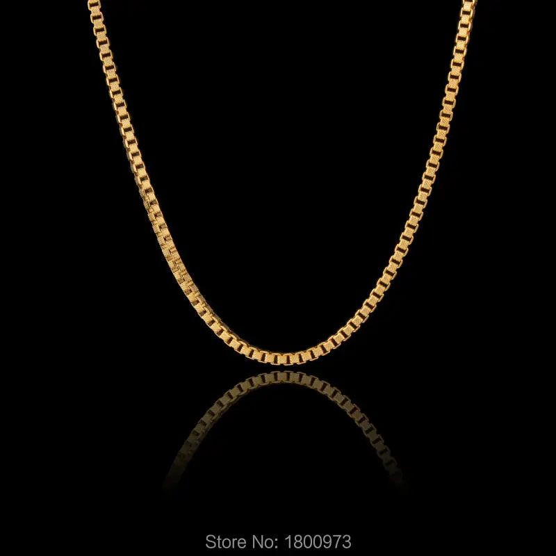 4mm Womens Mens Girls Boys Unisex Link Chain Hammered Box Chain Gold ...