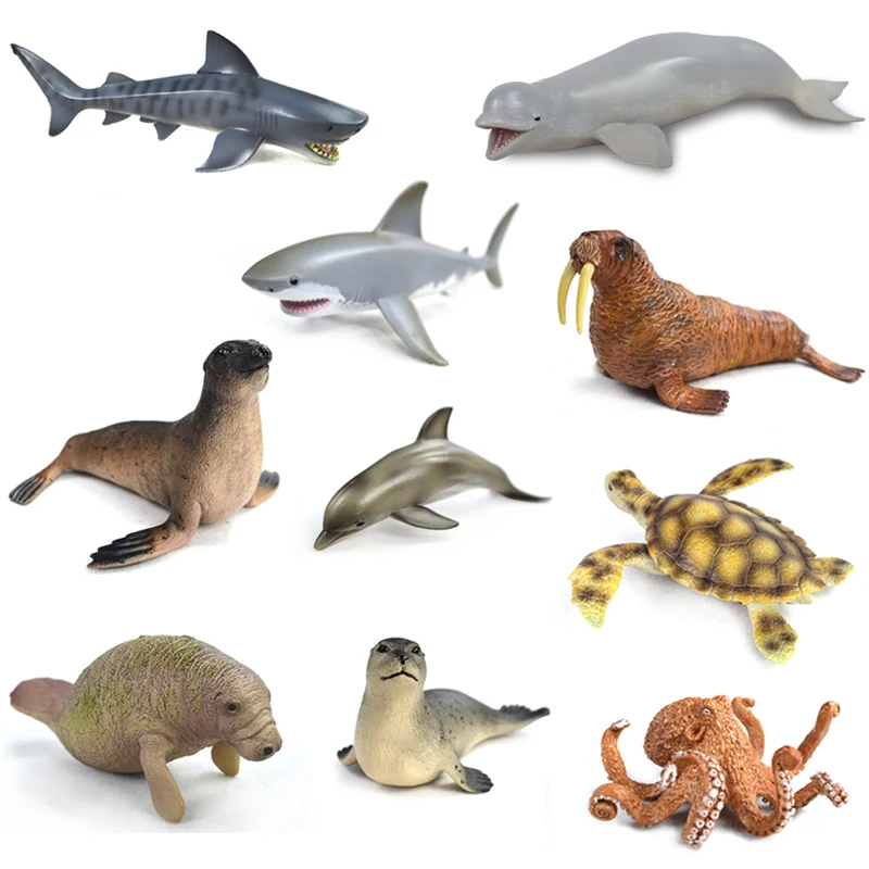 Octopus Marine Animals Model Toy Gift Sea animalWhite whale Modeling ...