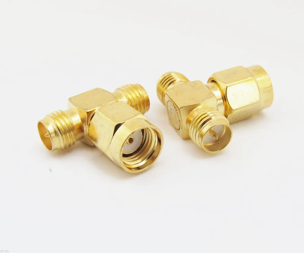 100PCS RP SMA Male (female pin) to Two RP SMA Female (male pin) Triple ...
