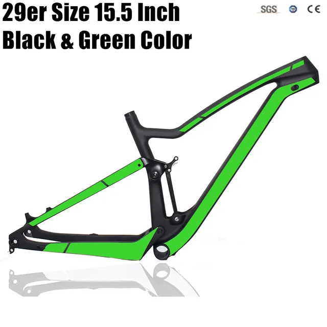 Spcycle 29er Carbon Full Suspension Mountain Bike Frame Travel 100mm XC ...