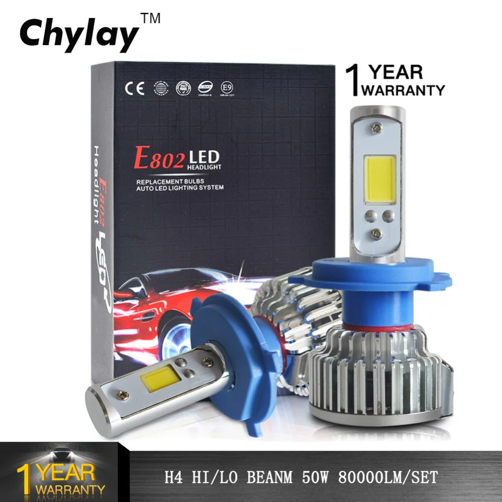 1 set H4 LED Car headlight 50W 8000LM H4 High Low beam Automobiles ...