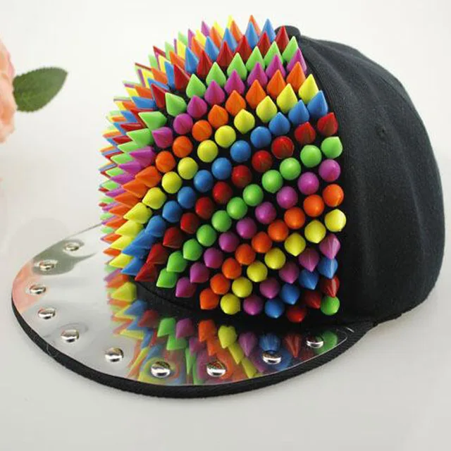 Colorful Rainbow Rivet Punk Cap - Queerks™