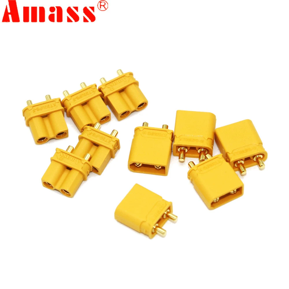 10pcs Amass XT30UPB XT30 UPB 2mm Plug Male Female Bullet Connectors Plugs for RC lipo battery (5 ...