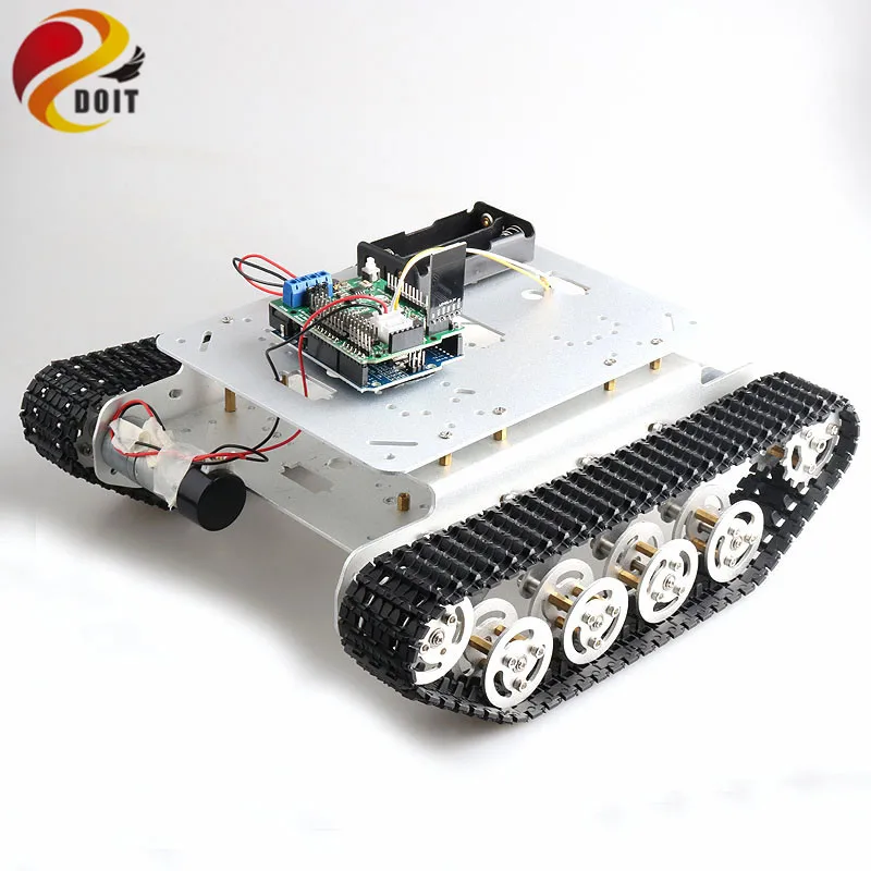 RC Smart Robot Tank Chassis Robotic Base with Dual DC Motor+ UNO ...