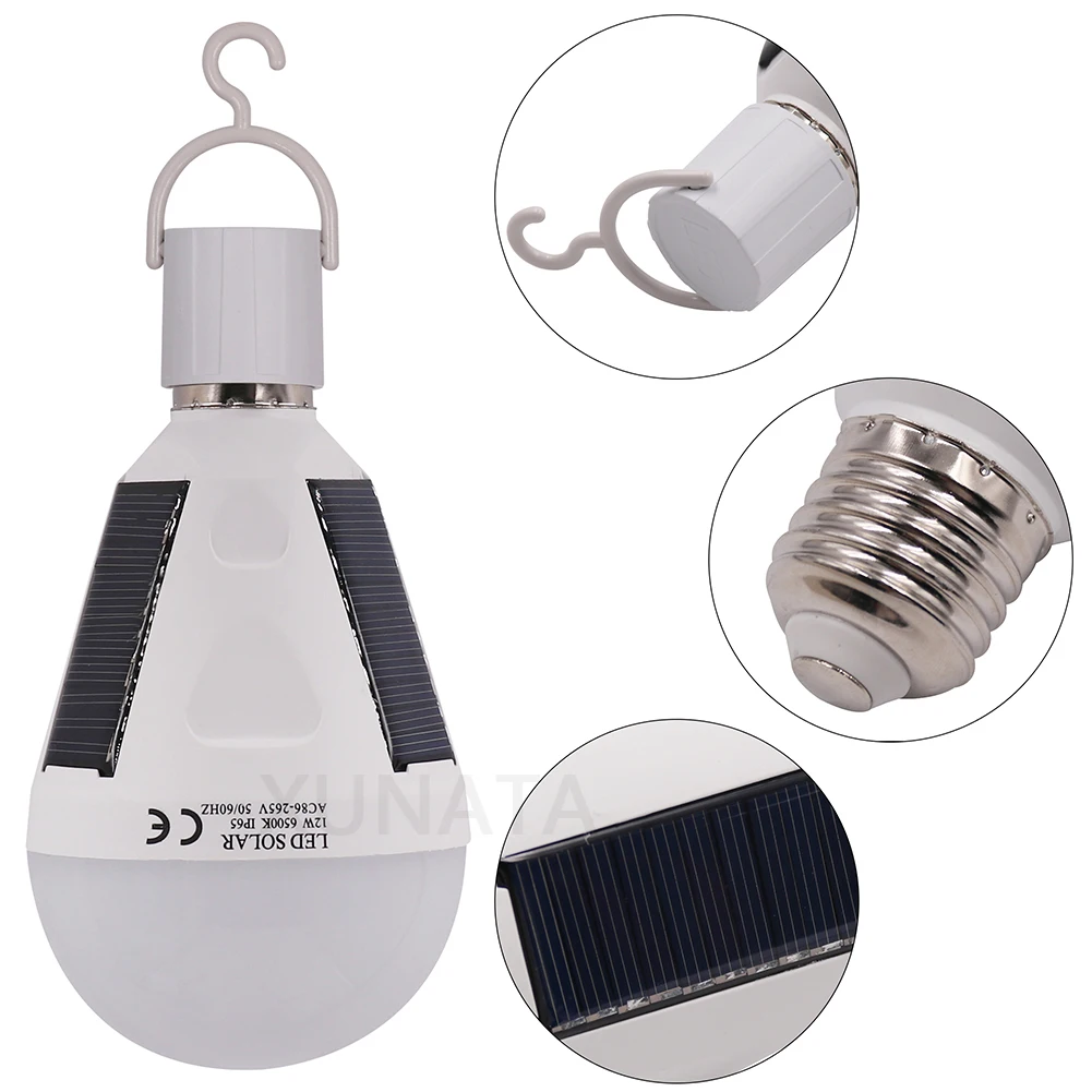 Solar Powered Led Ball Bulb Or 18650 Rechargeable 85v-265v 7w 12w ...