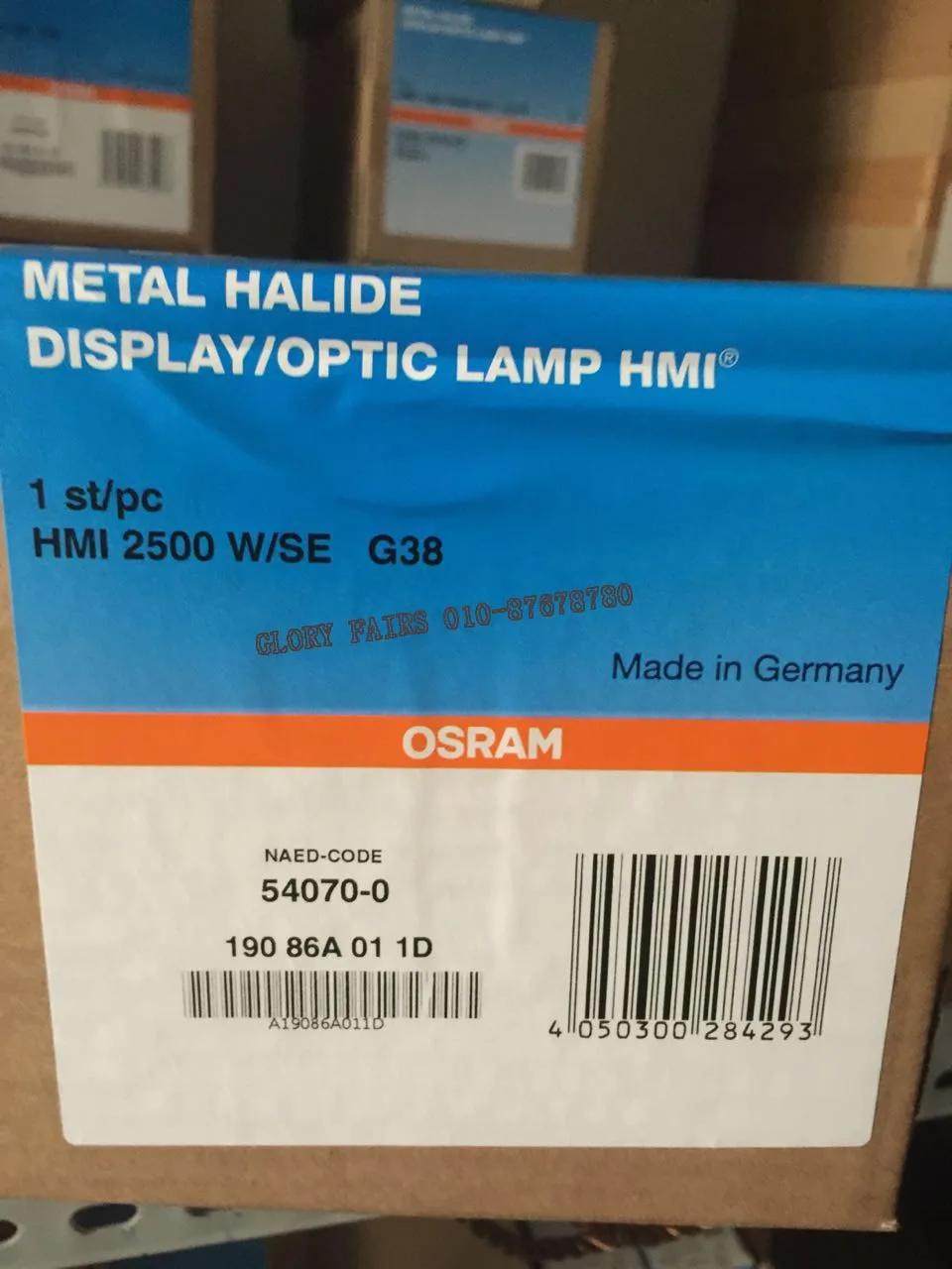 OSRAM HMI 2500W/SE Metal Halide lamp,2500W G38 XS DISPLAY/OPTIC light ...