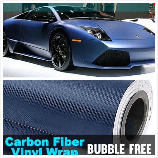 150mmX1520mm 3D blue Carbon Fiber Textured Vinyl with Bubble Free Air ...