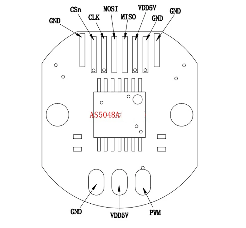 5PCS AS5048A Magnetic Encoder PWM/SPI Port 14bit 3 Axis Brushless ...