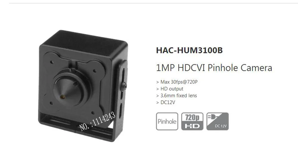 Free Shipping DAHUA 1MP 7200P HDCVI Pinhole Camera Original English ...