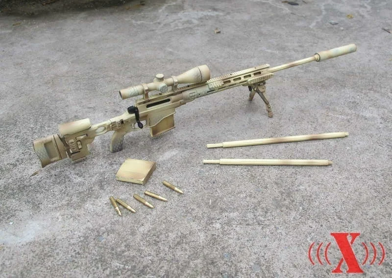 1/6 Scale X TOYS US Army MSR Modular Sniper Rifle Gun Sand Color USMC ...