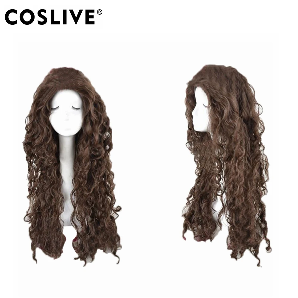 Coslive Bellatrix Lestrange Hair Harry Potter Long Brown Curly Wig With Hair Cap High