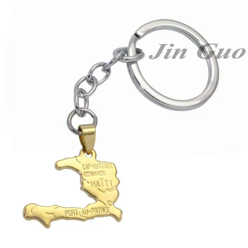 Haiti map key ring & key chain , country map jewelry|jewelry mood ring ...