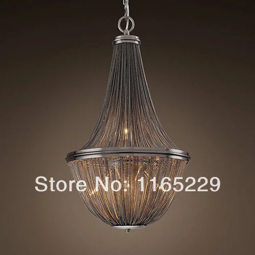 Retro chainmail chandelier big restaurant pendant lamp|pendant lamp ...