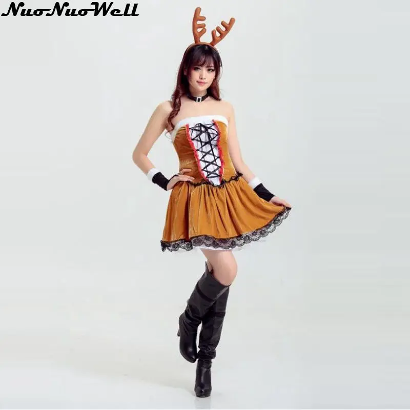 Hot Sale Christmas Deer Cosplay Costumes Elk Dress Hot Sale Masquerade ...