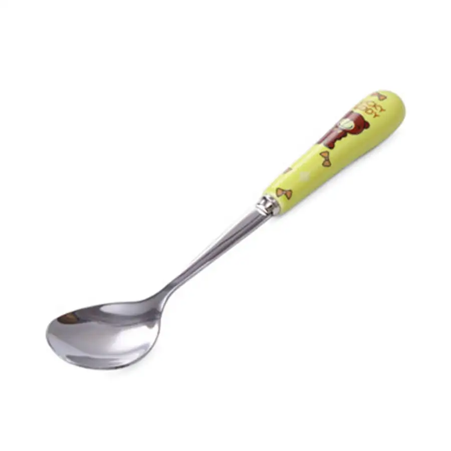 Cute cartoon long handle fruit coffee spoon tableware child cute soup ...