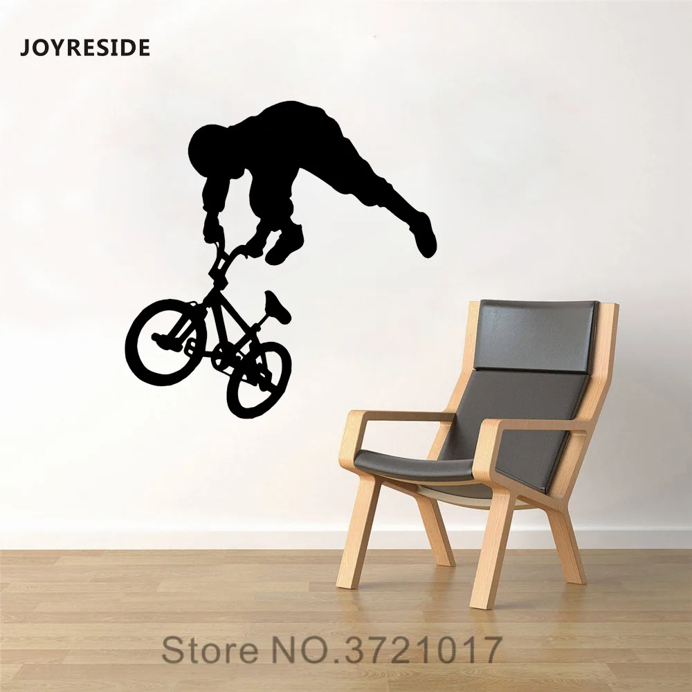 JOYRESIDE Bmx Rider Wall Sport Decal Vinyl Sticker Decor Children Kids ...