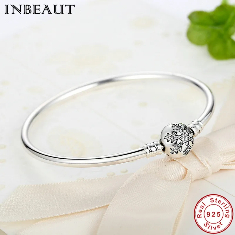 INBEAUT fit оригинальные Пандора Подвески DIY 925 пробы Серебряный браслет для женщин S925 ...