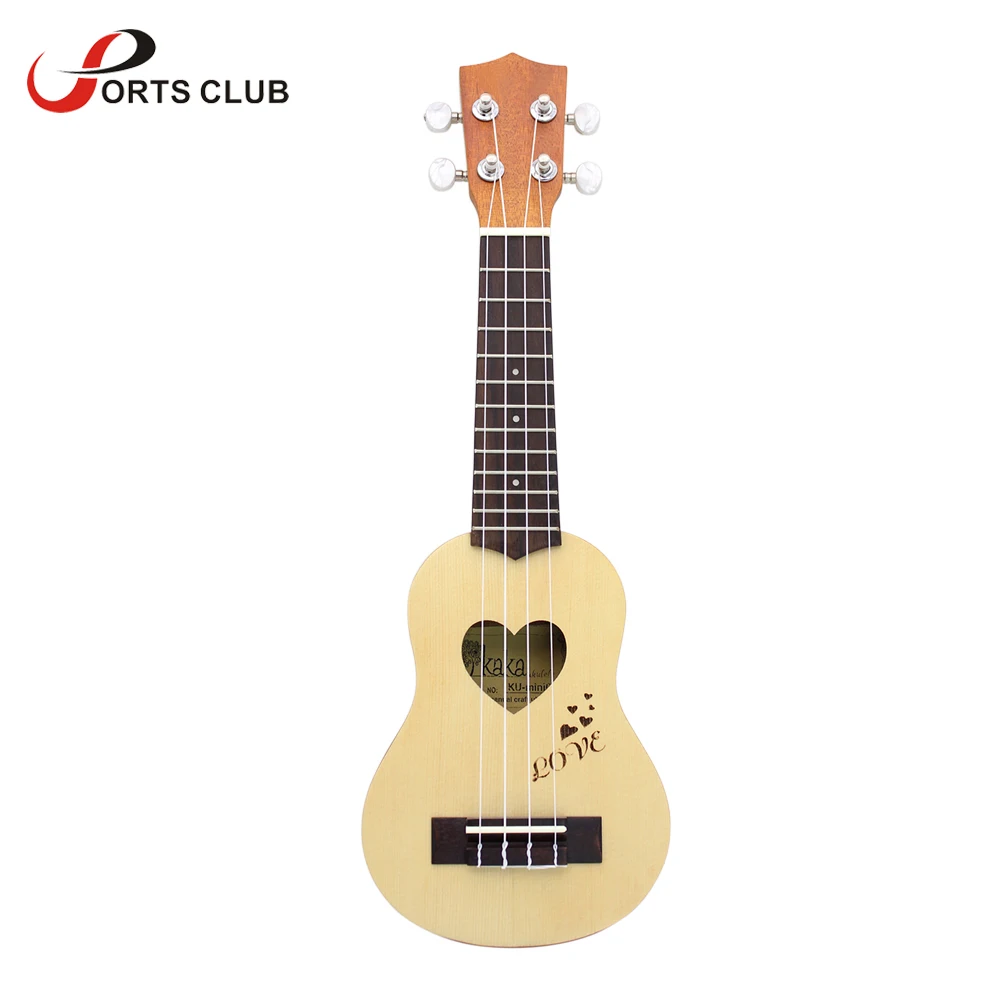 17" Mini Ukulele 4 Strings Ukelele Spruce/Sapele Top Rosewood Fretboard ...