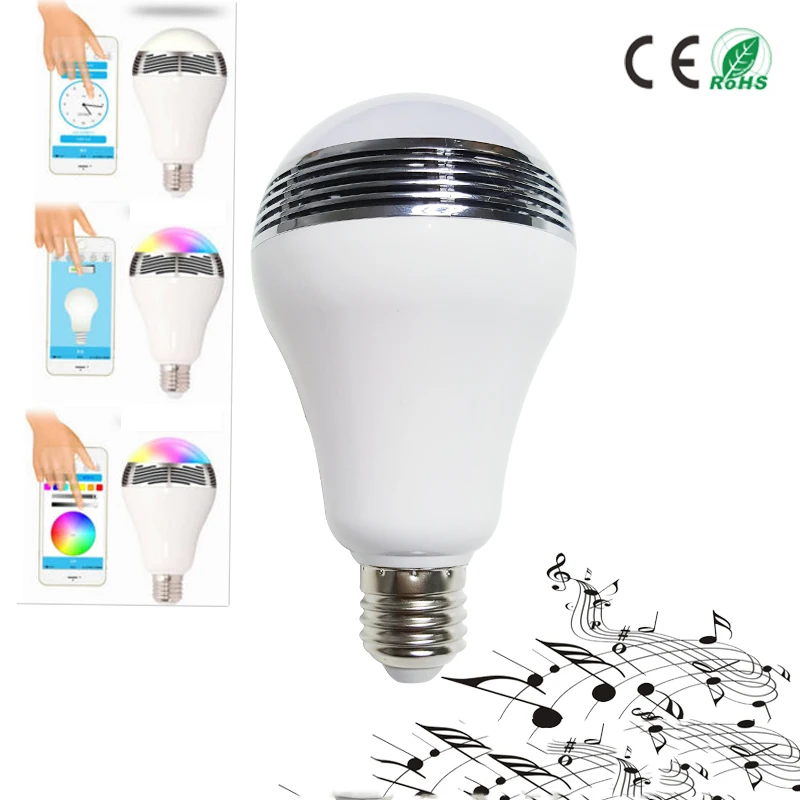 AC90V 240V Audio Speakers Dimmable Speaker E27 Smart Colorful LED RGB ...