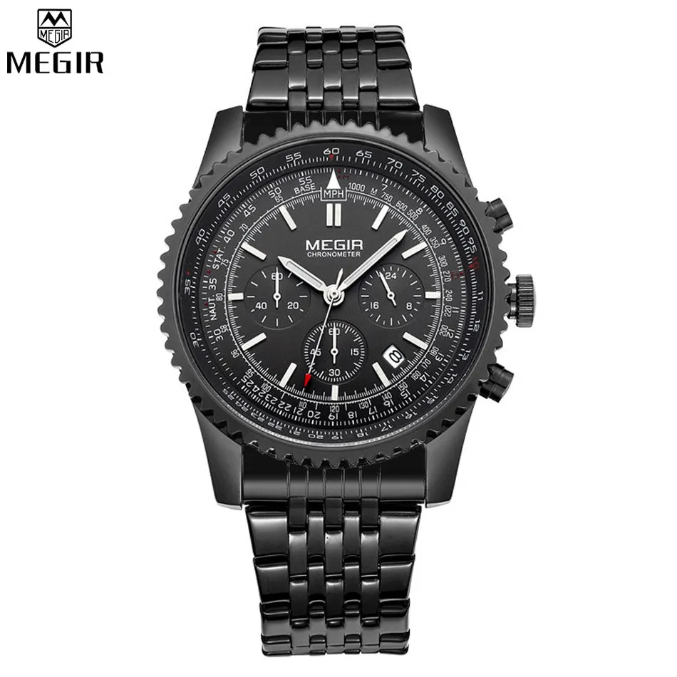 MEGIR Chronograph 24 Hours Luxury Brand Watch Men Full Steel Analog ... MEGIR Chronograph 24 Hours Luxury Brand Watch Men Full Steel Analog ...