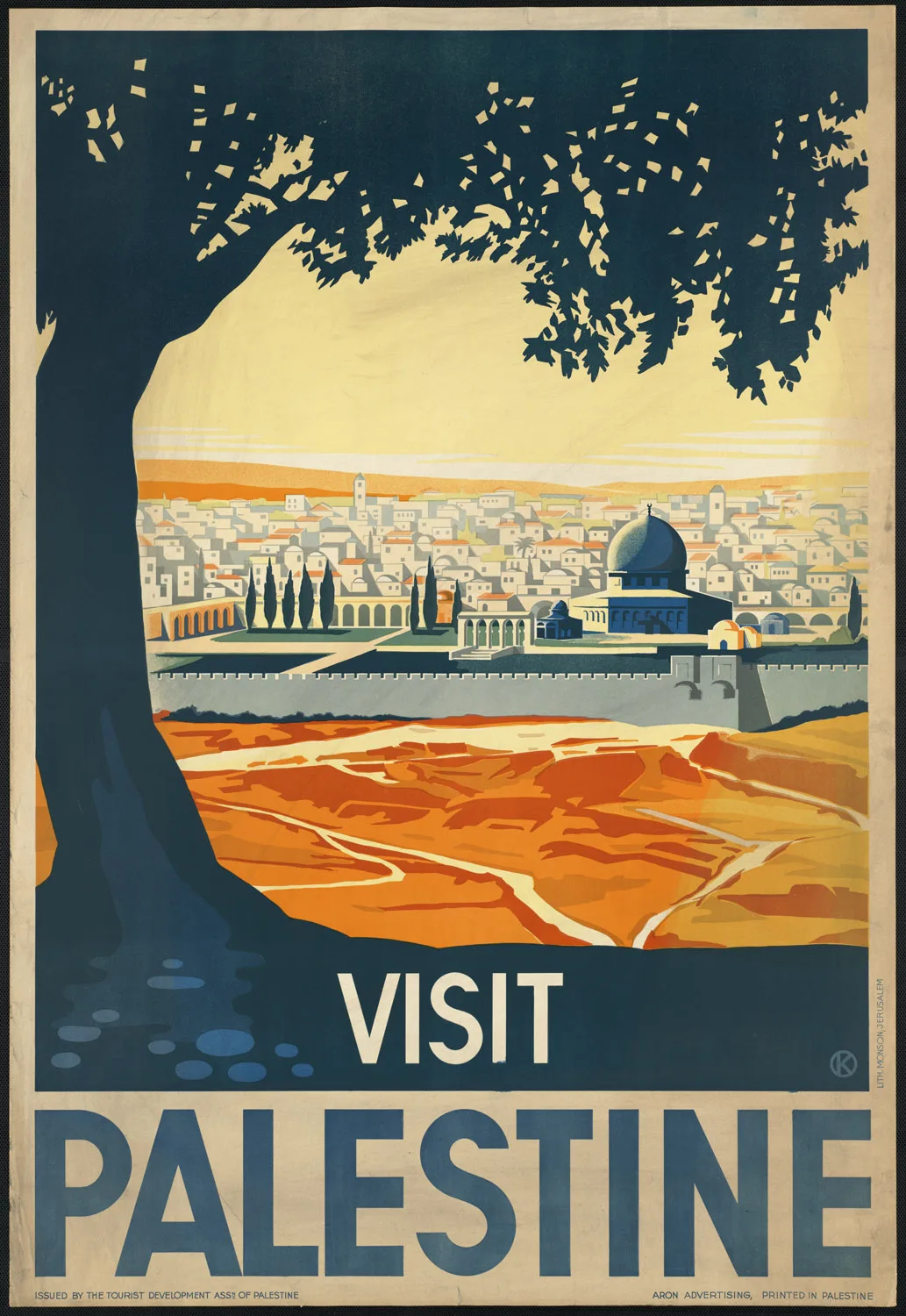 World Vintage Travel Poster Israel Visit Palestine Classic Canvas ...
