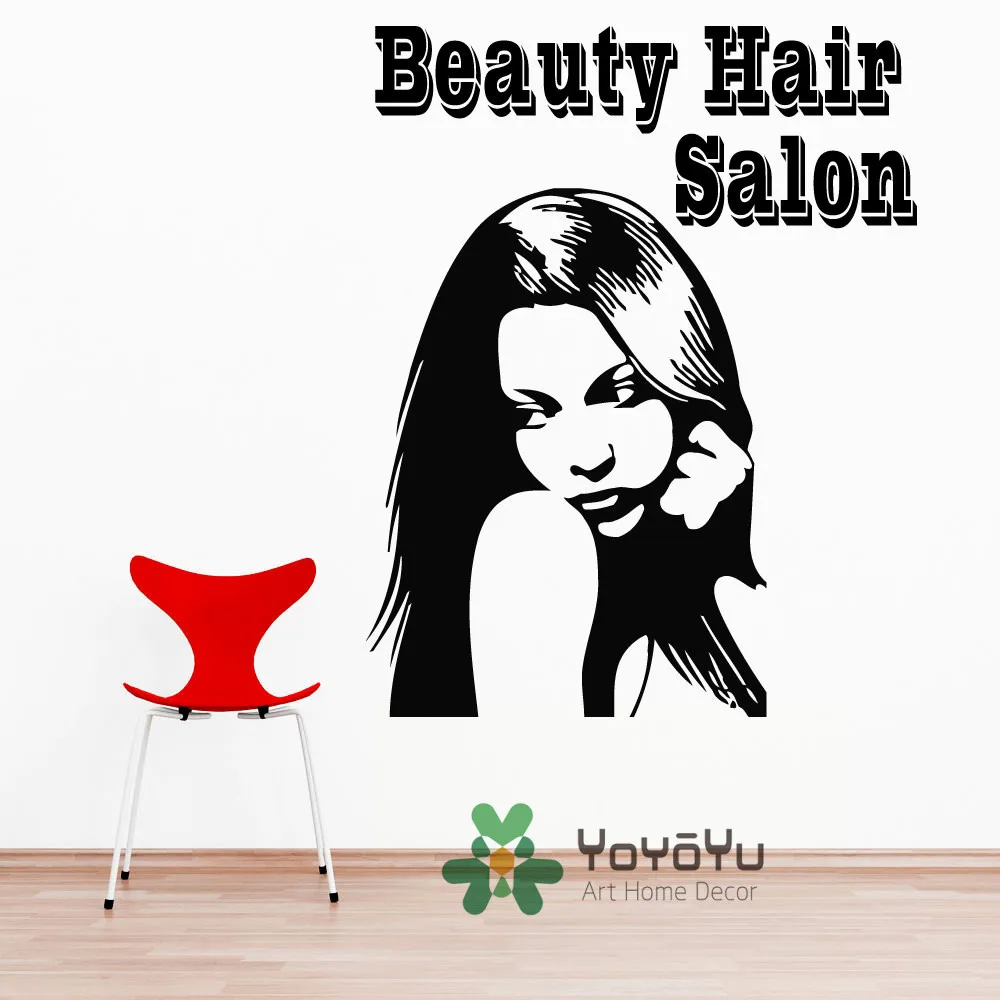 Beauty Hair Salon Woman Pattern Art Wall Sticker Wall Decals Home Room ...