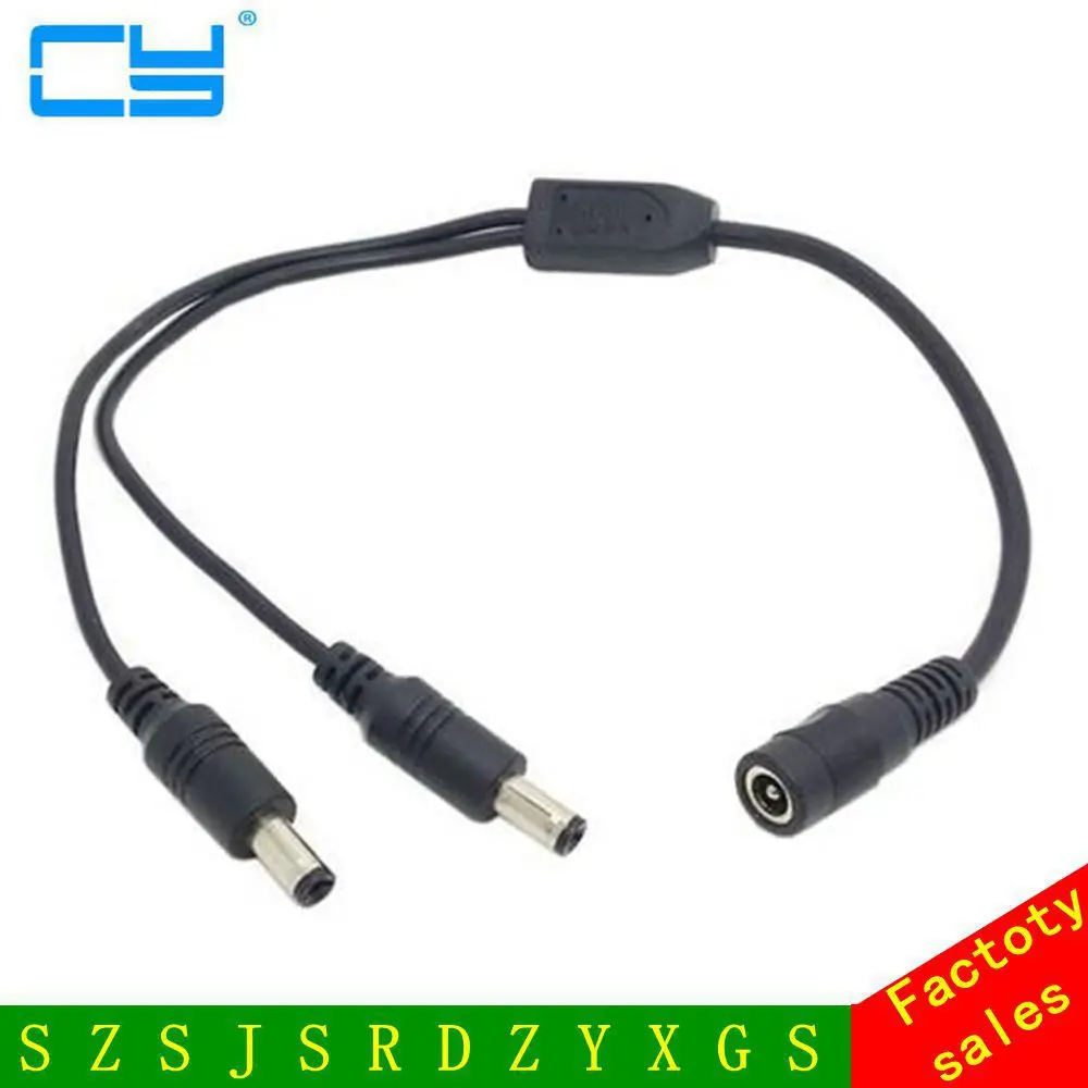 High Quality Dc 5.5mm Jack Power Female Barrel To 2 Male Plug Barrel ...