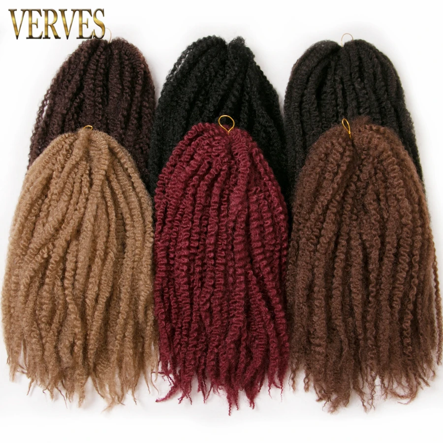 Verves Afro Kinky Braiding Hair 18 Inch Synthetic Crochet Marly Braids ...