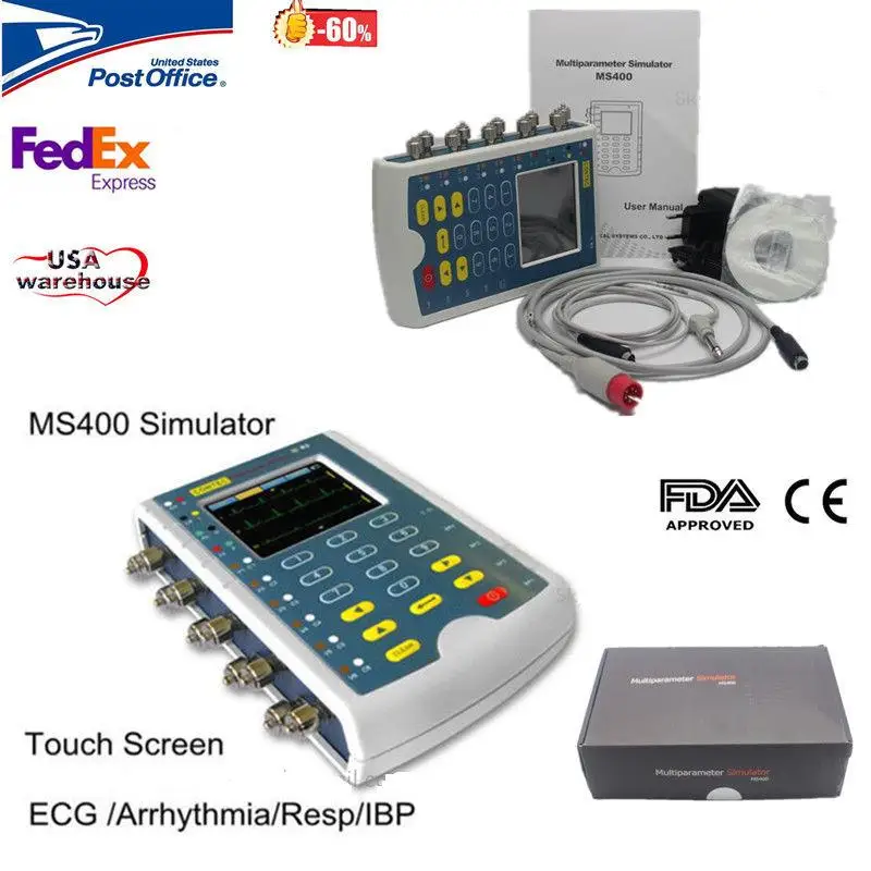 CONTEC MS400 Portable Multiparameter Touch Color Patient Monitor Simulator-in Blood Pressure ...