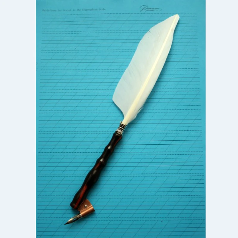 Pluma oblicua de palisandro, pluma de escritura de placa de cobre, gota ...