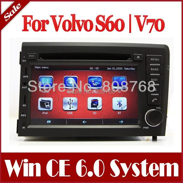 2 Din In Dash Car DVD Player for Volvo S60 V70 2001 2004 with GPS Navigation Radio CD Bluetooth ...