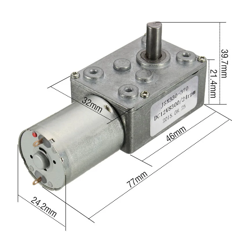 Motori GW370 Dc 12v 30rpm reversibile High Torque Turbo Worm Gear Motor ...