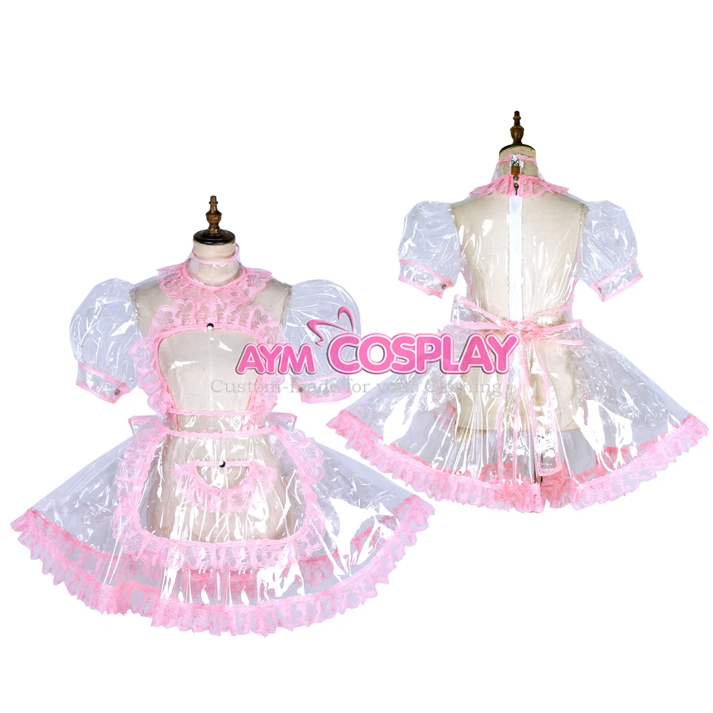 Clear PVC Sissy maid lockable dress TPU Uniform Tailor made[G1800]-in ...