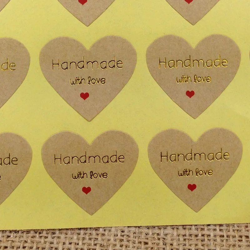 Handmade Sticker 100pcs/lot 35*25mm Vintage Stickers Kraft Label ...