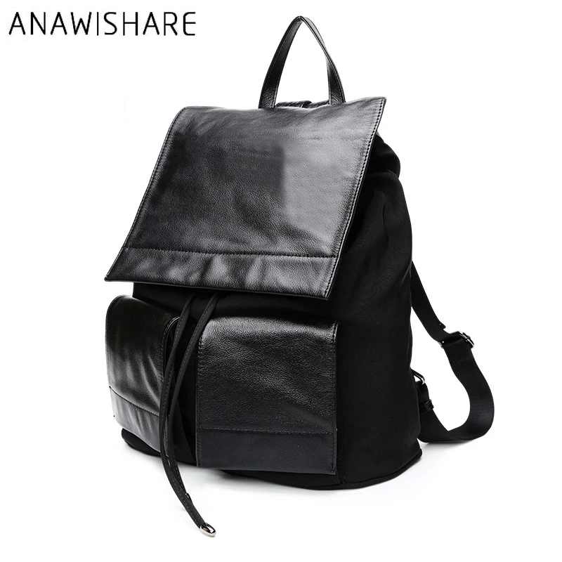 Купить anawishare рюкзаки женщин кожа черный большие школьные сумки для ...
