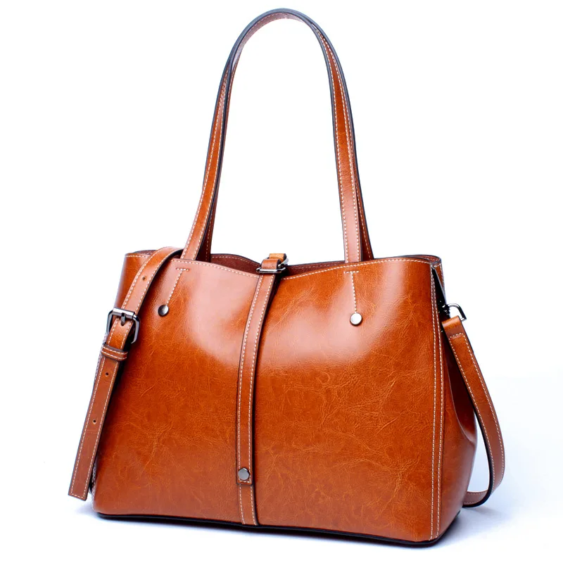 Real Cow Leather Ladies Handbags Women Genuine Leather bags Tote ...