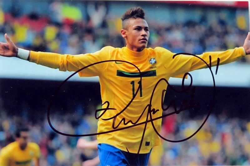 Neymar Signature photos posters HD Print Size 50x70cm Wall Sticker Free ...
