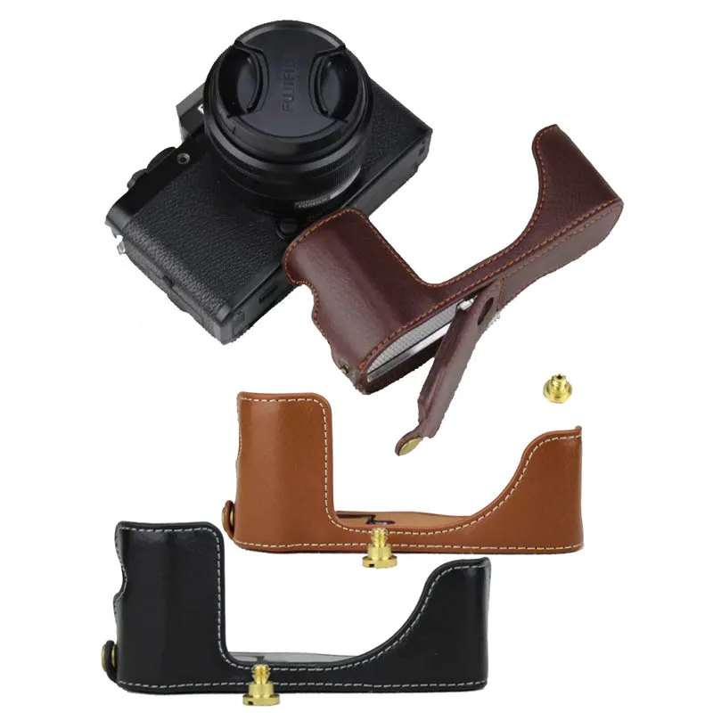 High quality Genuine Leather Half Body Camera Case bottom cover For ...