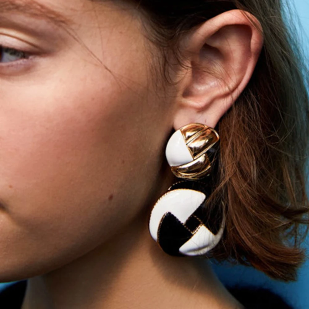 QiHit New Fashion Alloy Geometric ZA Earrings Round Drop Earring For ...