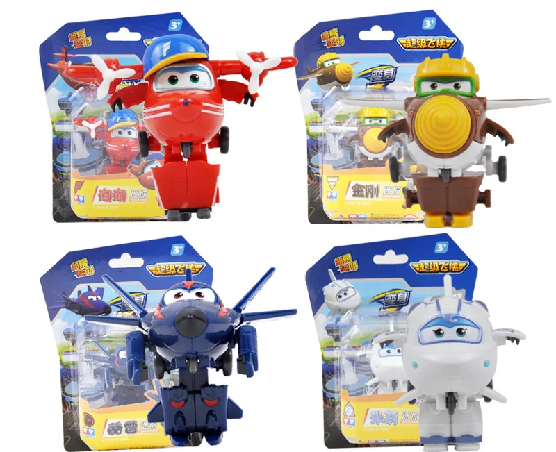 4pcs/set 7cm Super Wings Mini Airplane Robot baby toys Action Figures ...