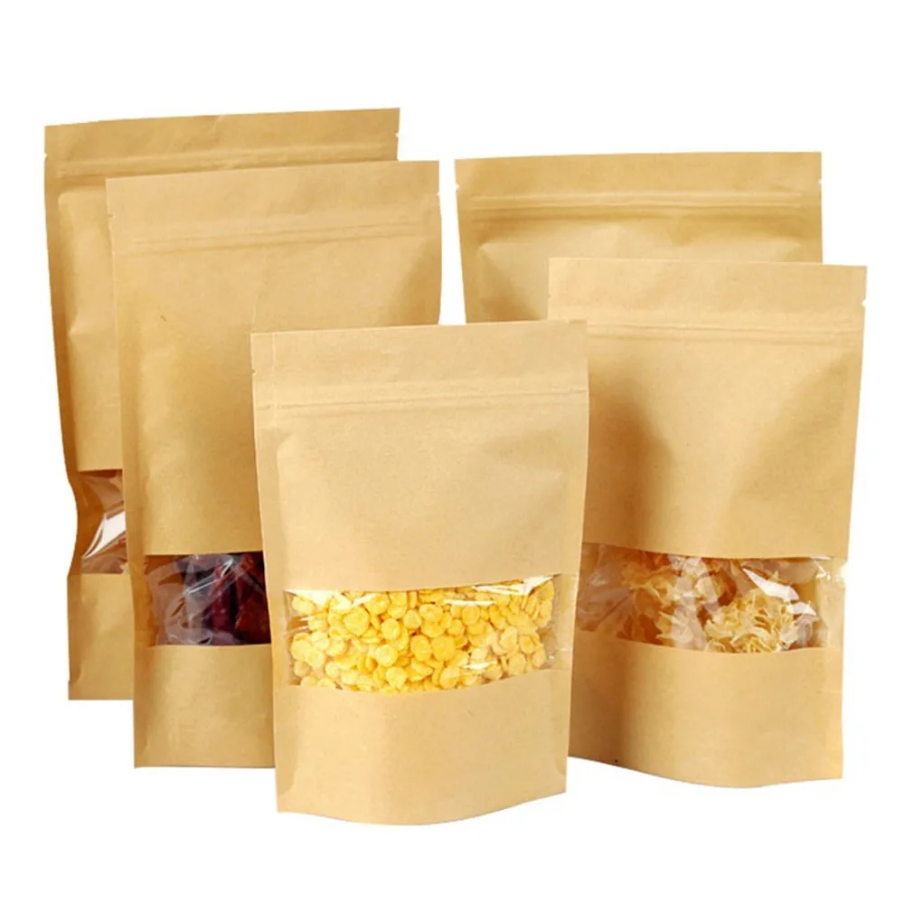 20 Pices Kraft Paper Food Gift Bags With Window Self Sealing Envelope 20-pices-kraft-paper-food-gift-bags-with-window-self-sealing-envelope