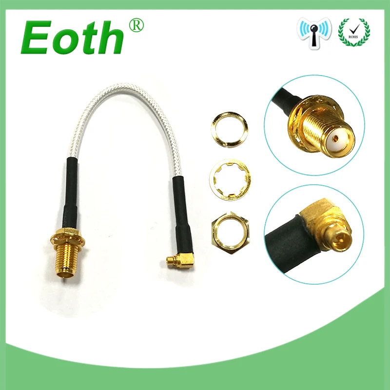 SMA Female to MMCX Male rightangle connector RG316 Cable MMCX to SMA extension 10cm-in Antennas ...