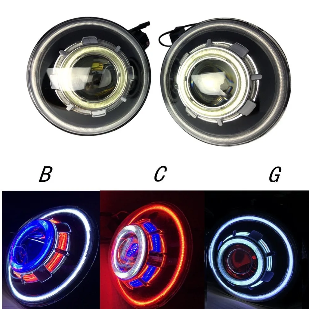 2pcs DOT Approved 7 Inch 35W Round Demon Eye LED Projectors Headlights ...