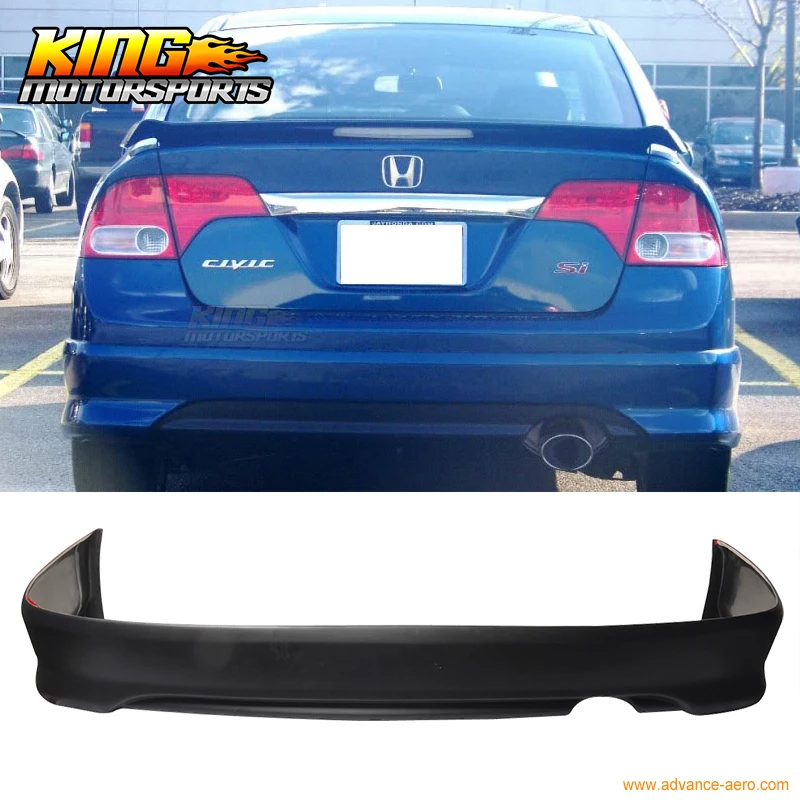 For 06 08 09 11 Honda Civic 4 Doors Sedan Type Sport PU Rear Bumper Lip ...
