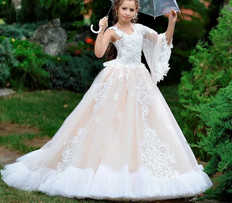 Beige Flower Girl Dresses
