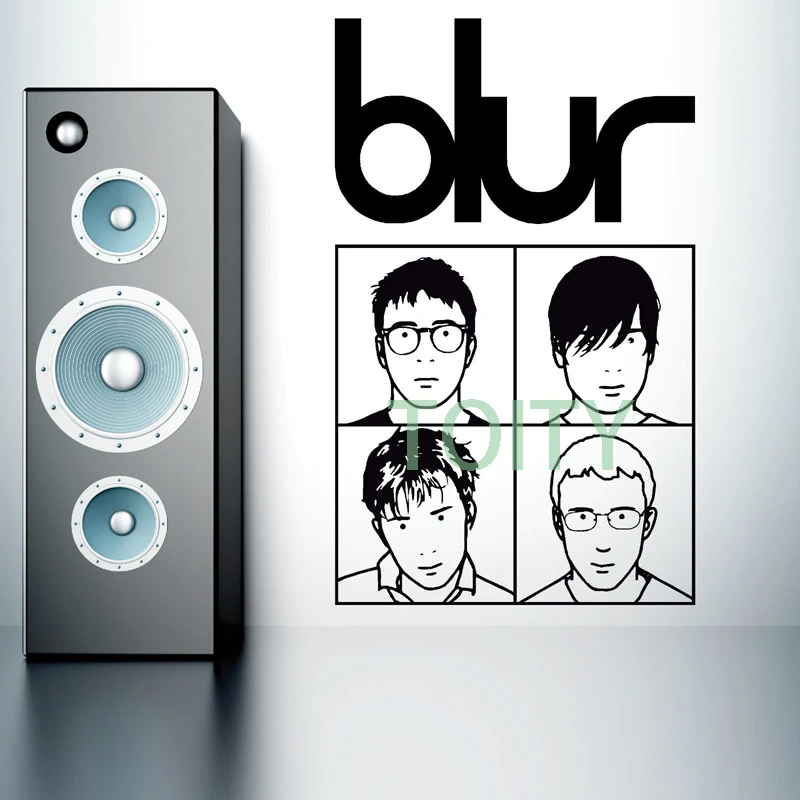 Blur Logo Band Members Wall Decals Music Poster Vinyl Sticker Bar Decor ...