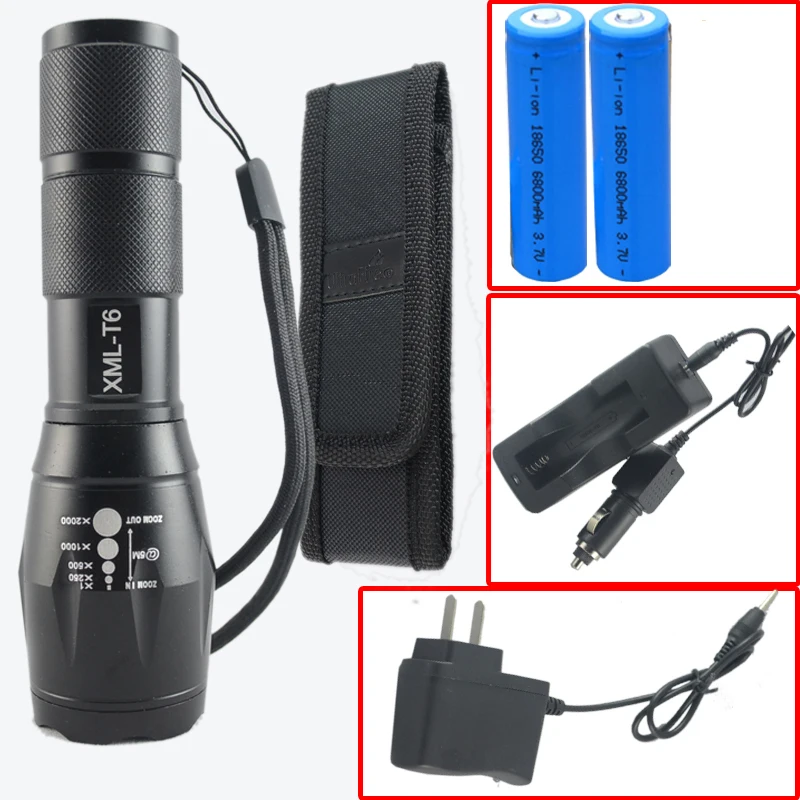 On Sale G700 LED flashlights set cree T6 5000LM zoomable tactical ...